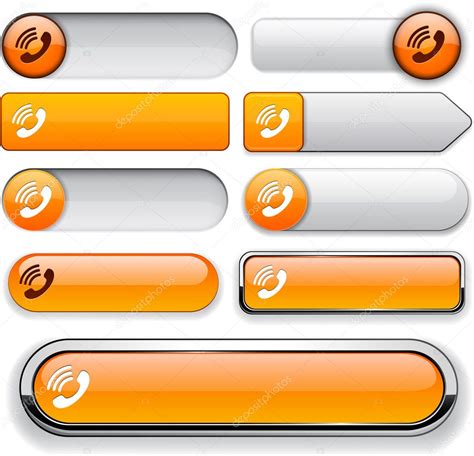 Phone High Detailed Web Button Collection Stock Vector By ©maxborovkov