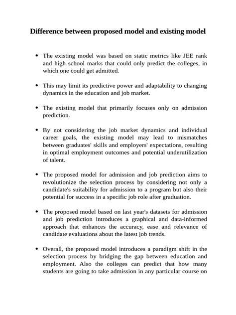 Difference Between Proposed And Existing Model Pdf