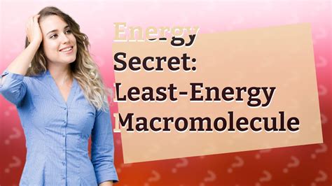 Which Macromolecule Provides The Least Energy Youtube