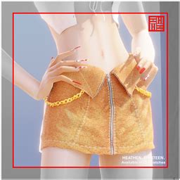 Unzipped High Waisted Slim Denim Chained Skirt Gallery The Sims 4
