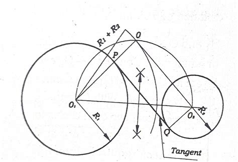 Engineering Drawing To Draw An Arc Tangential To Two Circle Civilguruvu