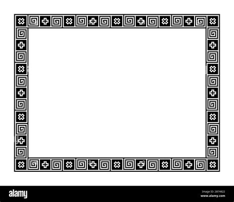 Classical Greek Meander Rectangle Frame Made Of Seamless Meander Pattern Decorative Border