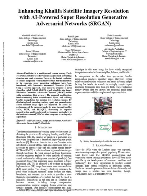 Enhancing Khalifa Satellite Imagery Resolution With Ai Powered Super