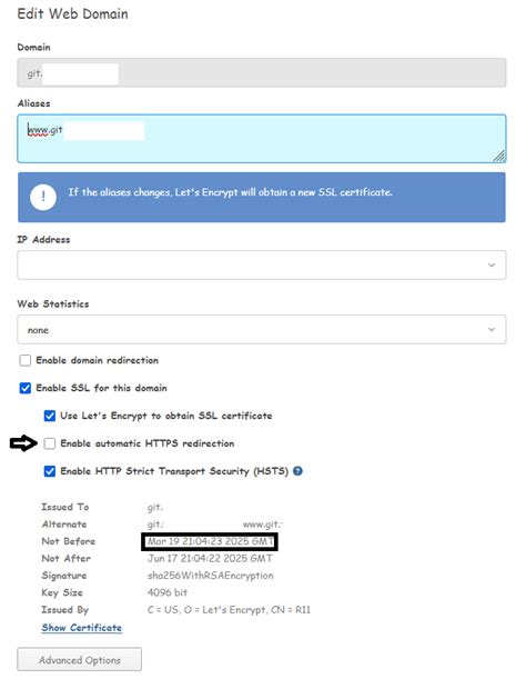 Issue Enable Automatic Redirection Disables Automatically General Questions Hestia