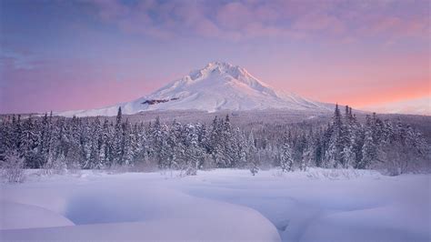 Oregon Mount Hood Winter Sunrise [1920x1080] R Wallpaper