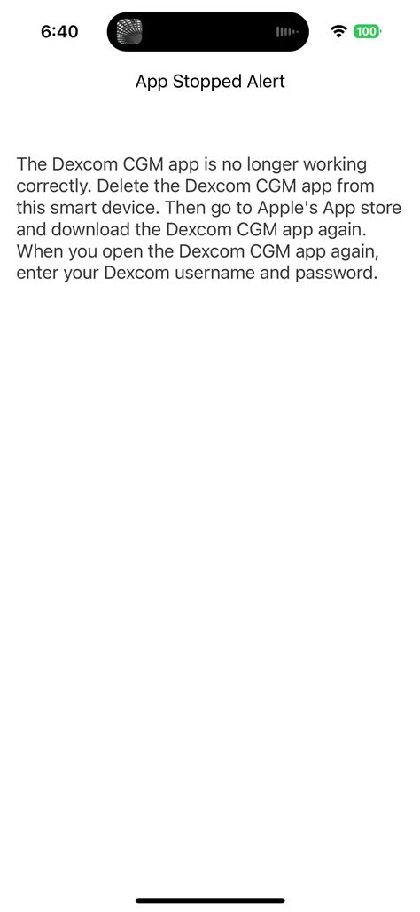 My Dexcom G6 App Failed C Gm Fudiabetes