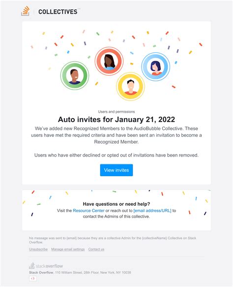 how to auto invite recognized members to a collective stack overflow