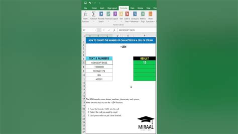 How To Count Text And Numbers In Excel Using Len Function Shorts Youtube
