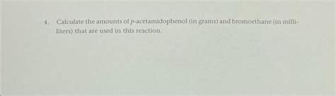 4 Calculate The Amounts Of P Acetamidophenol In