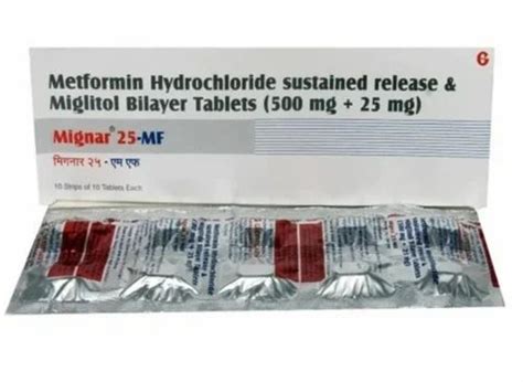 Metformin Hydrochloride Sustained Release And Miglitol Bilayer Tablets At ₹ 130 Box Anti