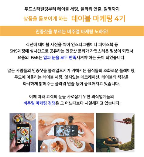 상품을 돋보이게 하는 테이블마케팅 4기 온라인 주인사이트플랫폼