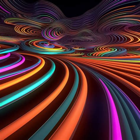 Premium Photo Abstract Wavy Colorful 3d Futuristic Background Trendy Dynamic Design Generative Ai
