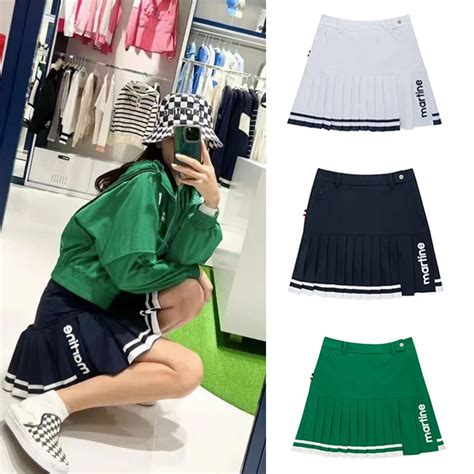 여성용 골프 드레스 짧은 스커트 플리츠 드레스 2022 스포츠 하이웨이스트 스커트 가을 신상 패션