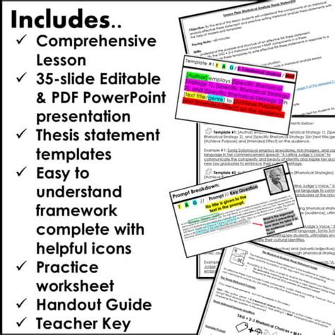 Ap Lang Rhetorical Analysis Thesis Statement Lesson Notes Practice