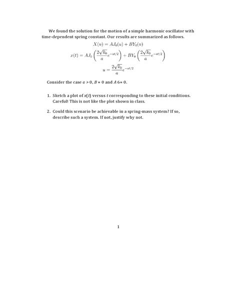 We Found The Solution For The Motion Of A Simple Chegg Com