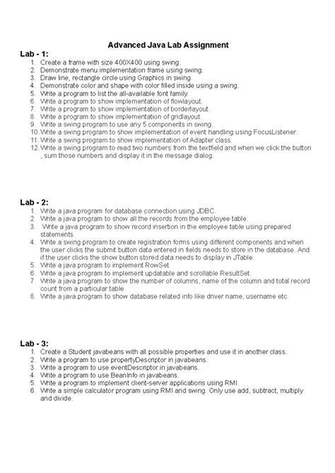 Adj Java Lab Work Adj Java Lab Workadj Java Lab Work Advanced Java Lab Assignment Lab 1 1