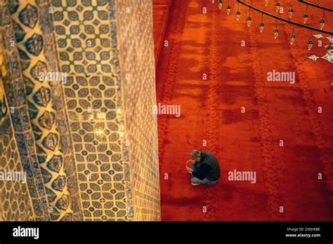A Muslim Worshipper Offers A Eid Al Fitr Prayer Marking The End Of The
