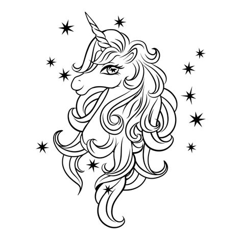 Unicorn Outline Vector Art Icons And Graphics For Free Download