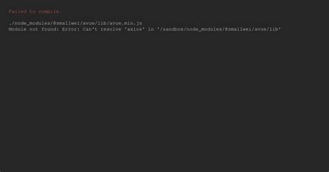 Avue Failed Example Codesandbox