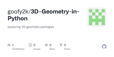 Github Goofy2k3d Geometry In Python Exploring 3d Geometry Packages