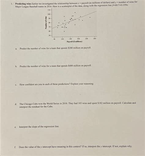 Solved Predicting Wins Earlier We Investigated The Chegg Com