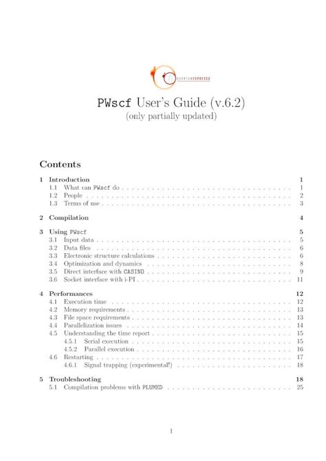 Pdf Pwscf Users Guide V62 Quantum Espressoquantum Wp Contentuploadsdoc