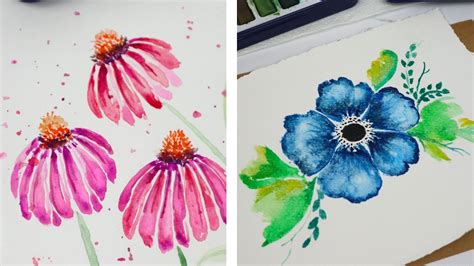 Easy Watercolor Painting Flower