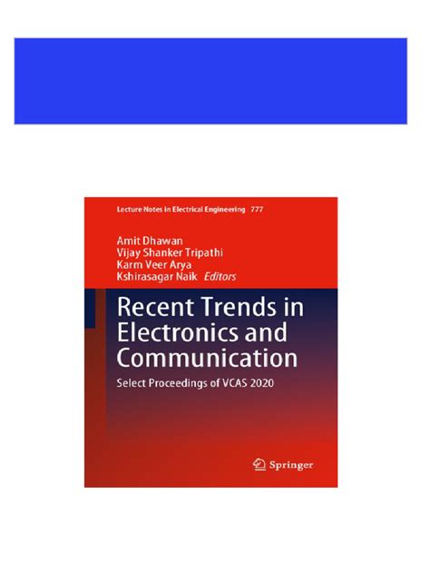 download full recent trends in electronics and communication select proceedings of vcas 2020