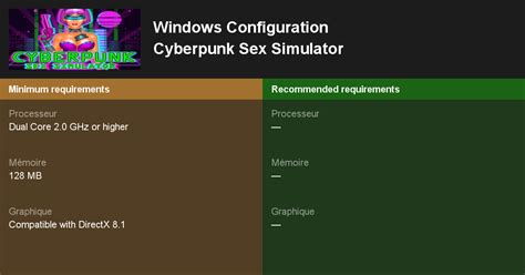 Cyberpunk Sex Simulator Configuration Requise Testez Votre PC