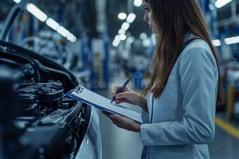 Happy Female Employee Inspecting Water Bottles Or Gallons At The