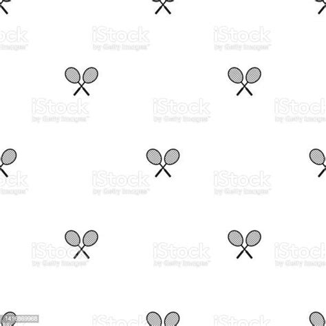 교차 테니스 라켓 매끄러운 패턴 게임 장신구를 재생합니다 라켓 실루엣 인쇄 스포츠 클럽 로고 흰색 배경에 플랫 벡터 텍스처