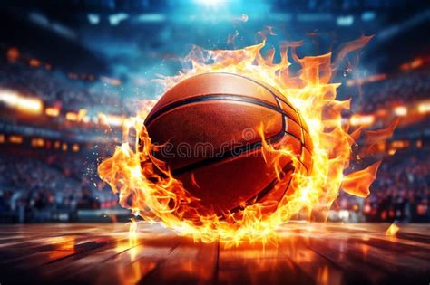 Flaming Basketball Passion And Energy Of The Game Stock Illustration Illustration Of Brown