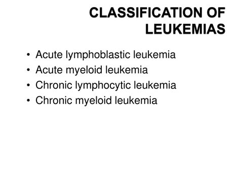 Ppt The Leukemias Powerpoint Presentation Free Download Id9130847