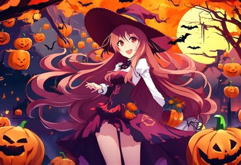 Premium Ai Image Girl Halloween Anime