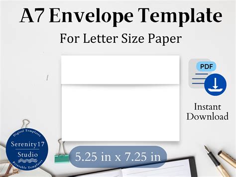 Printable A7 Envelope Template Pdf Download Print With Letter Size Paper For Greeting Cards