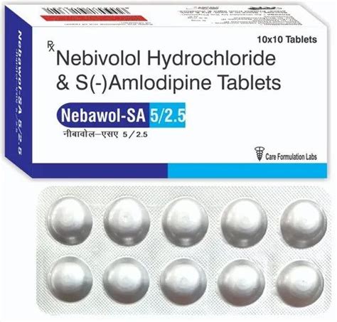 Nebawol Sa Nebivolol Hydrochloride And S Amlodipine Tablets Care Formulation Labs Prescription