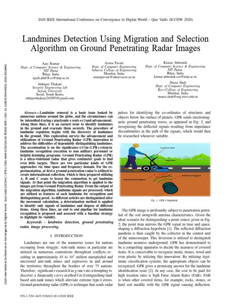 Landmines Detection Using Migration And Selection Algorithm On Ground Penetrating Radar Images