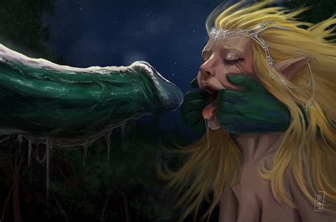 Rule 34 1girls Blonde Hair Elf Elf Ears Elf Female Elf Girl Erect Penis Female Galadriel Green