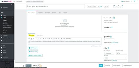 Prestashop 17 Adding A New Product