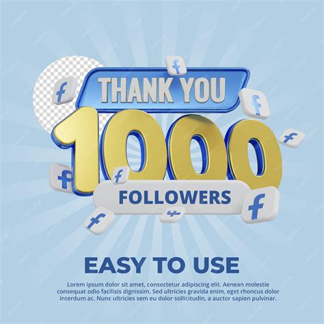 Premium Psd Facebook Thank You 1k Followers