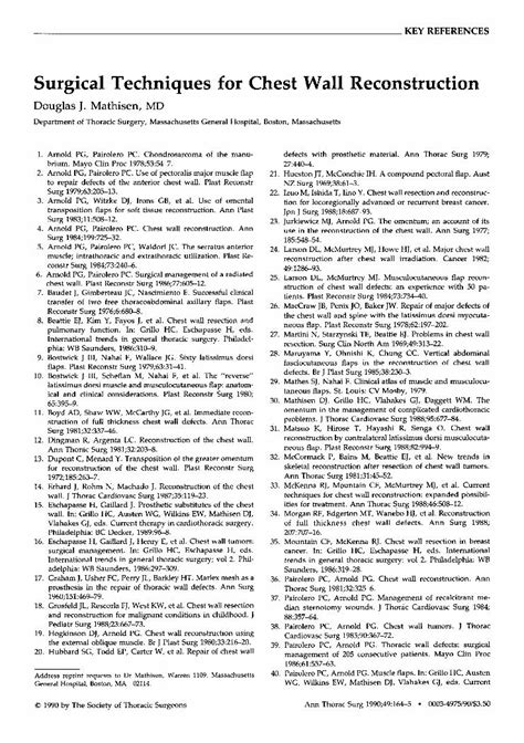 Pdf Surgical Techniques For Chest Wall Reconstruction Dokumentips