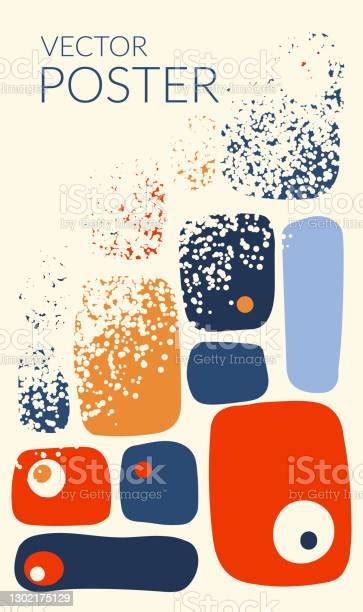 추상적인 유기 색 모양 따뜻한 색상 부드러운 선 점 질감 텍스트에 대한 복사 공간이 있는 배경 템플릿입니다 디자인 광고 포장 엽서 포스터 벡터 기하 도형에 대한 스톡 벡터