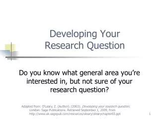 PPT Developing Your Research Question PowerPoint Presentation Free Download ID 2060600
