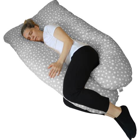 Възглавница за бременни и кърмене Капинката У образна Сиви звезди