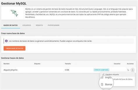 Eliminar Base De Datos Y Usuarios Mysql Siteground Tutoriales