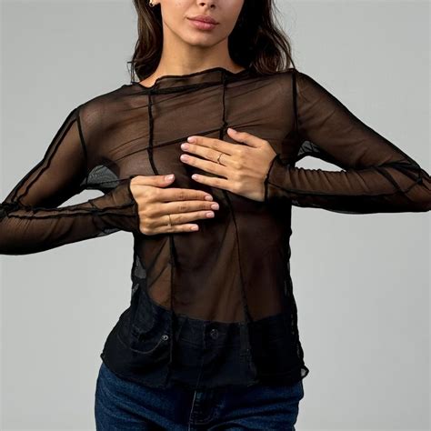 Mesh Top Sheer Top Sheer Lingerie Sexy Top Patchwork See Through