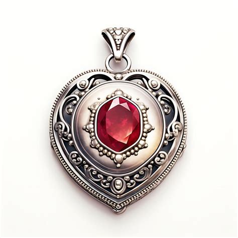 Acuarela De Colgante De Medallón De Inspiración Victoriana Colgante