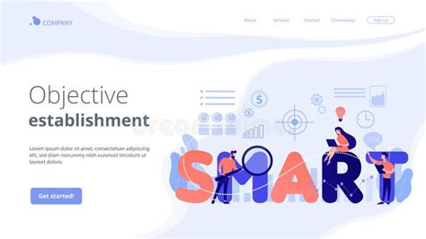 SMART Objectives Concept Landing Page Stock Vector Illustration Of Millennial Establishment