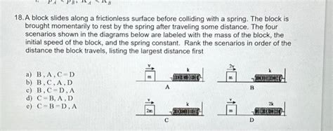 Solved PA PB A B 18 A Block Slides Along A Frictionless Chegg Com