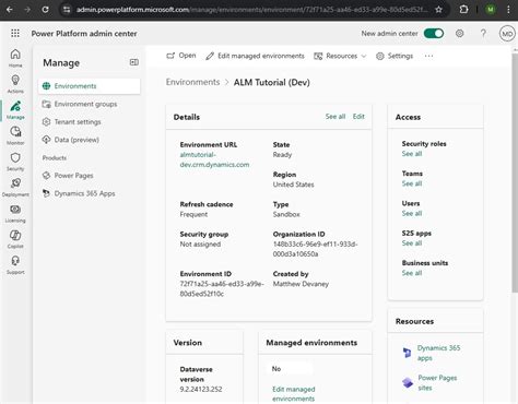 create power platform environments for dev test prod
